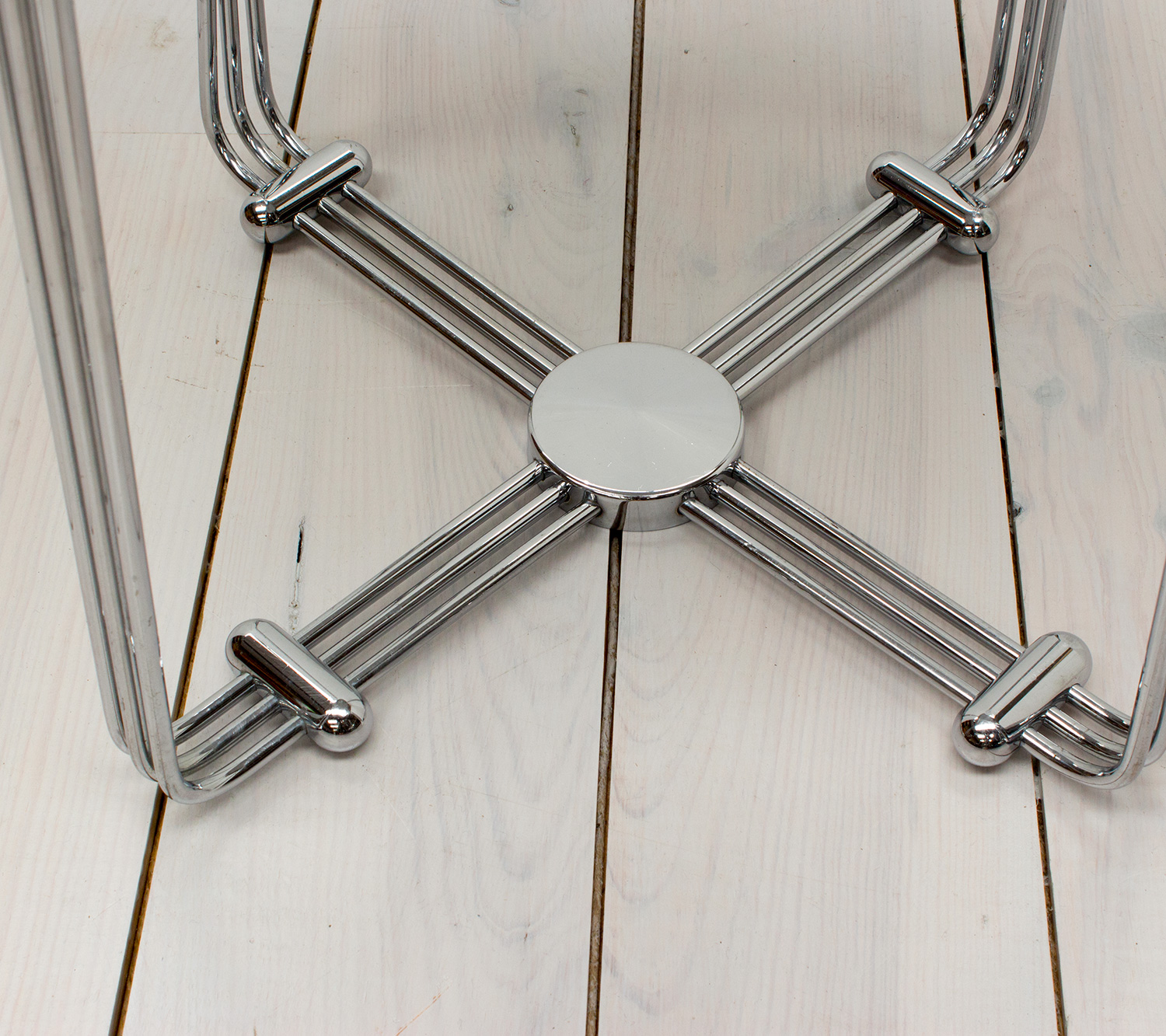 Alpax Art Deco Chrome and Cork Stool - Arc Furniture