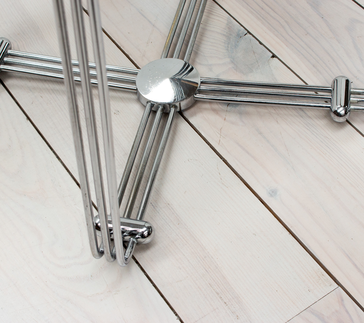 Alpax Art Deco Chrome and Cork Stool - Arc Furniture